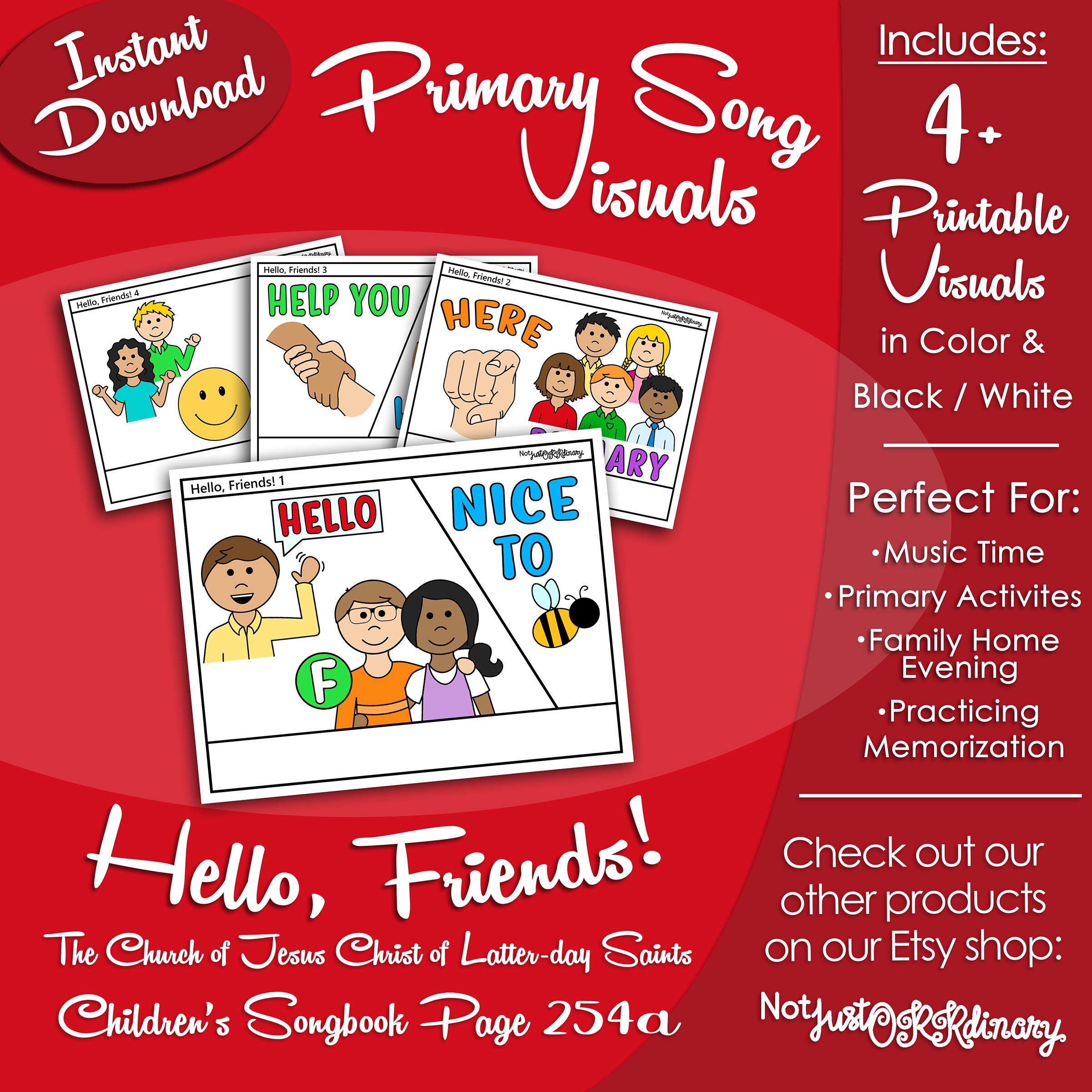 Hello, Friends! Song Visuals, LDS Primary Singing Time Pictures ...