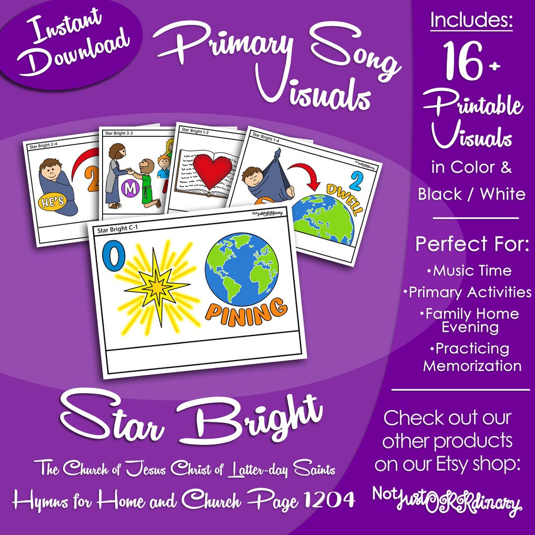 Star Bright Song Visuals, New, Latter-day Saint LDS Primary Singing ...