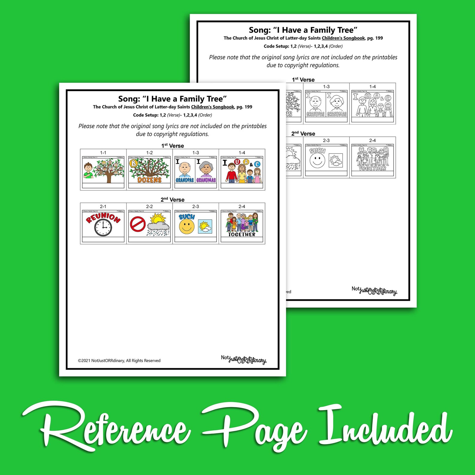 I Have a Family Tree Song Visuals, LDS Primary Singing Time Pictures ...