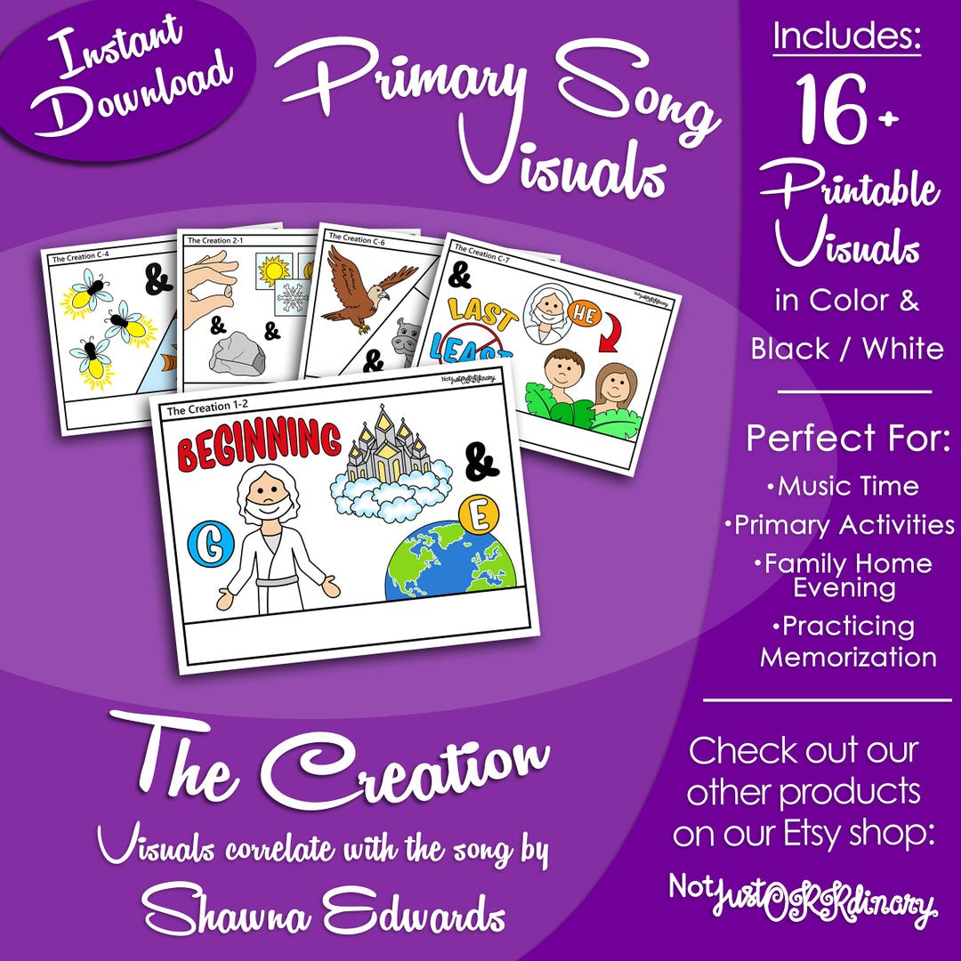 The Creation Song Visuals, Shawna Edwards, LDS Primary Singing Time ...