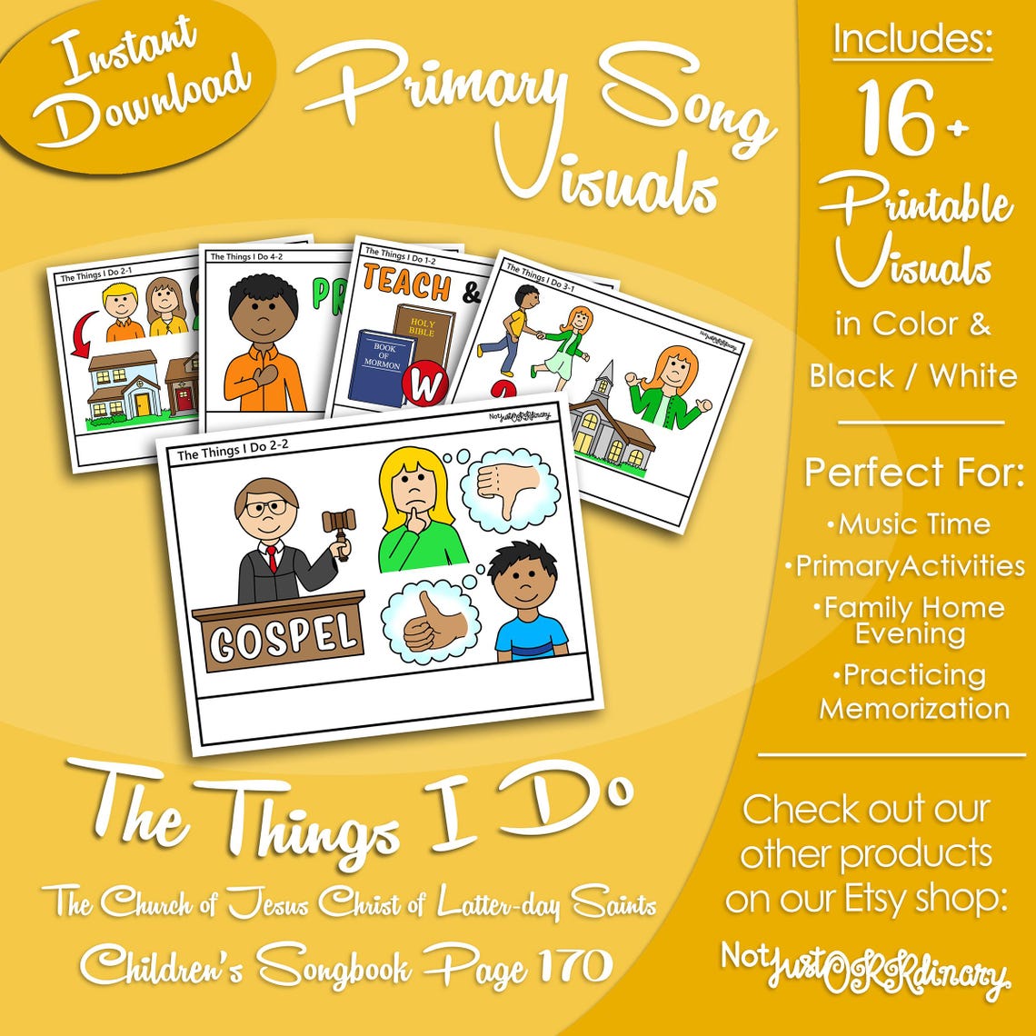The Things I Do Song Visuals, LDS Primary Singing Time Pictures ...