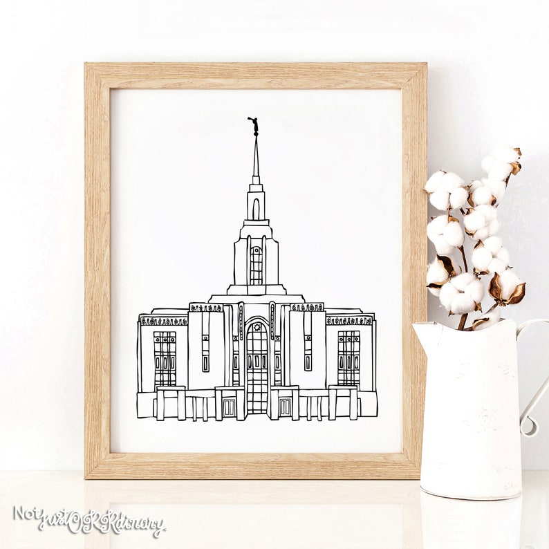 Red Cliffs Utah Temple Line Art Print – LDS Wall Decor (printable ...