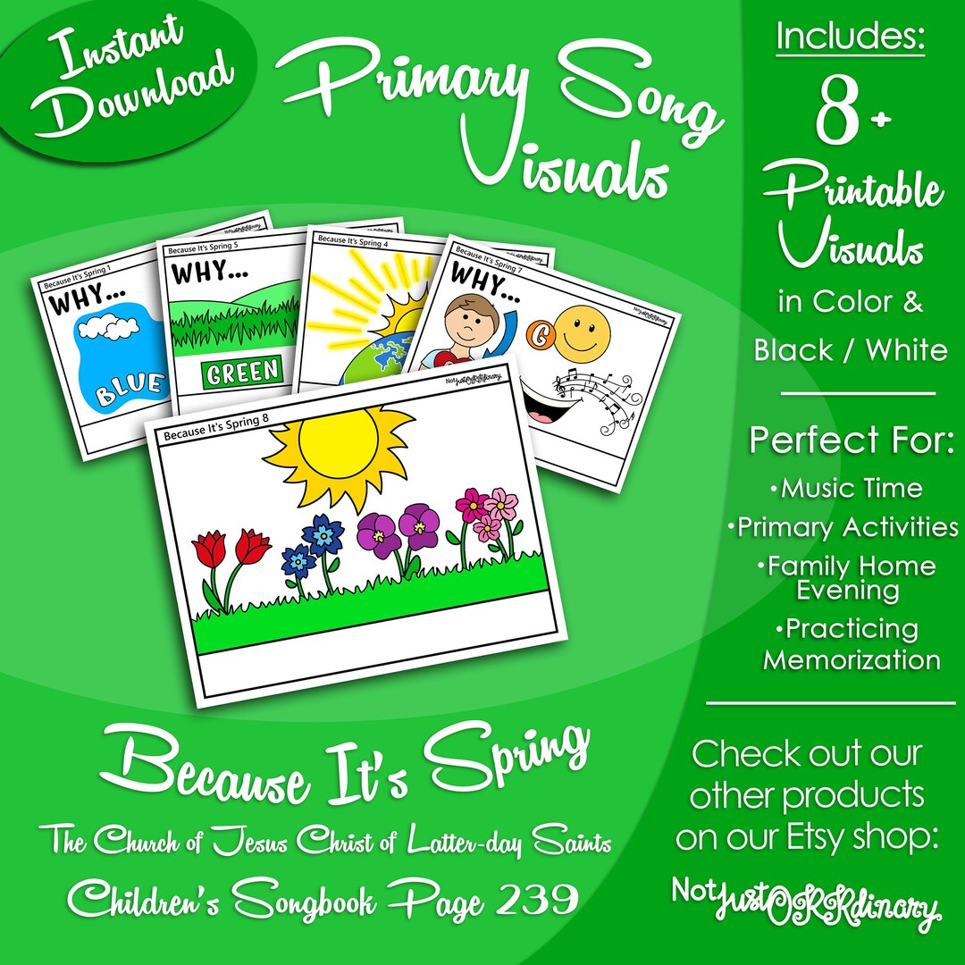 Because It's Spring Song Visuals, Latter-day Saint LDS Primary Singing ...