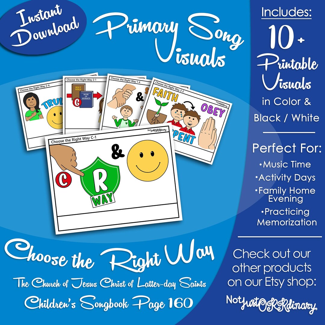 Choose the Right Way Song Visuals, Latter-day Saint LDS Primary Singing ...