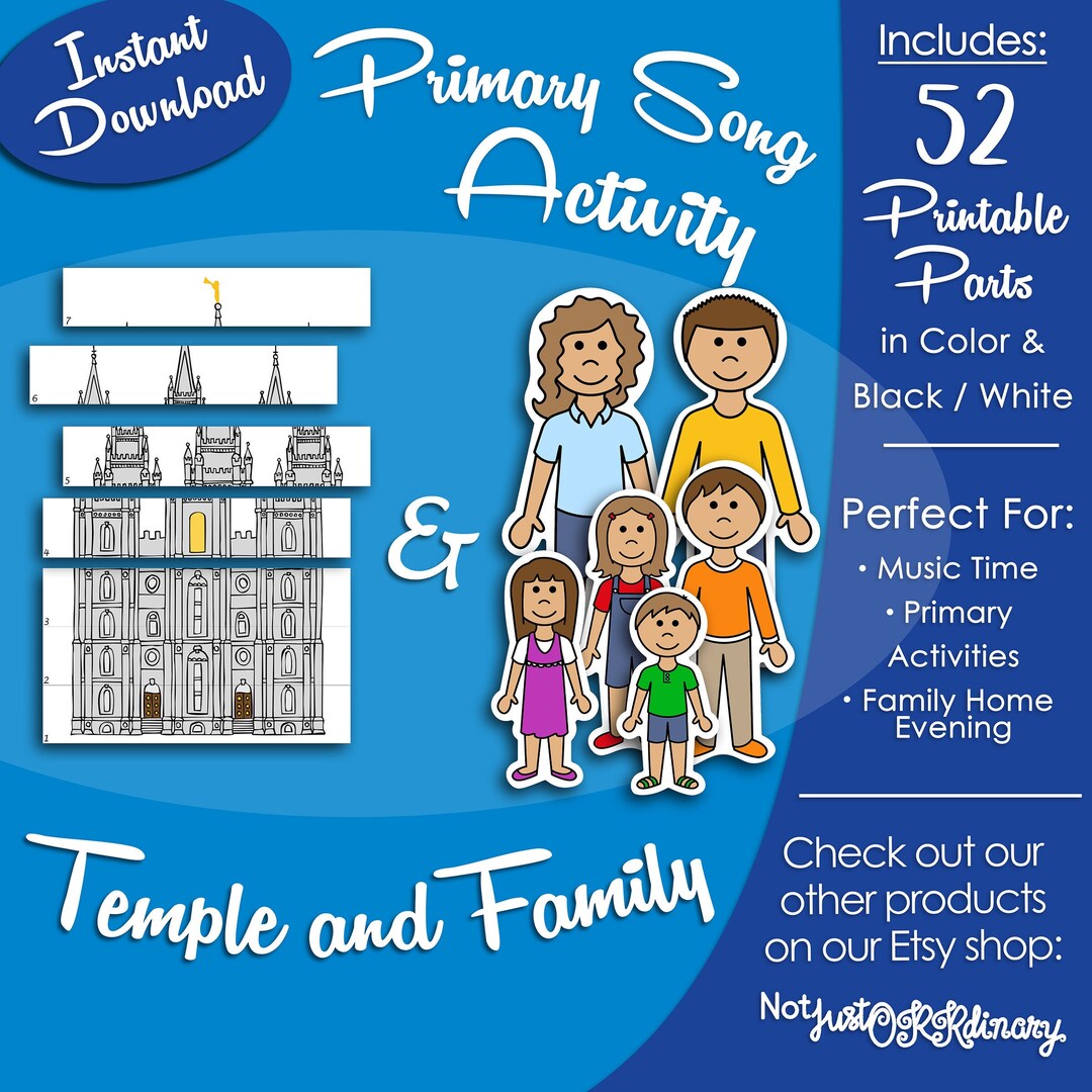 Temple and Family Latter-day Saint LDS Primary Singing Time - Etsy