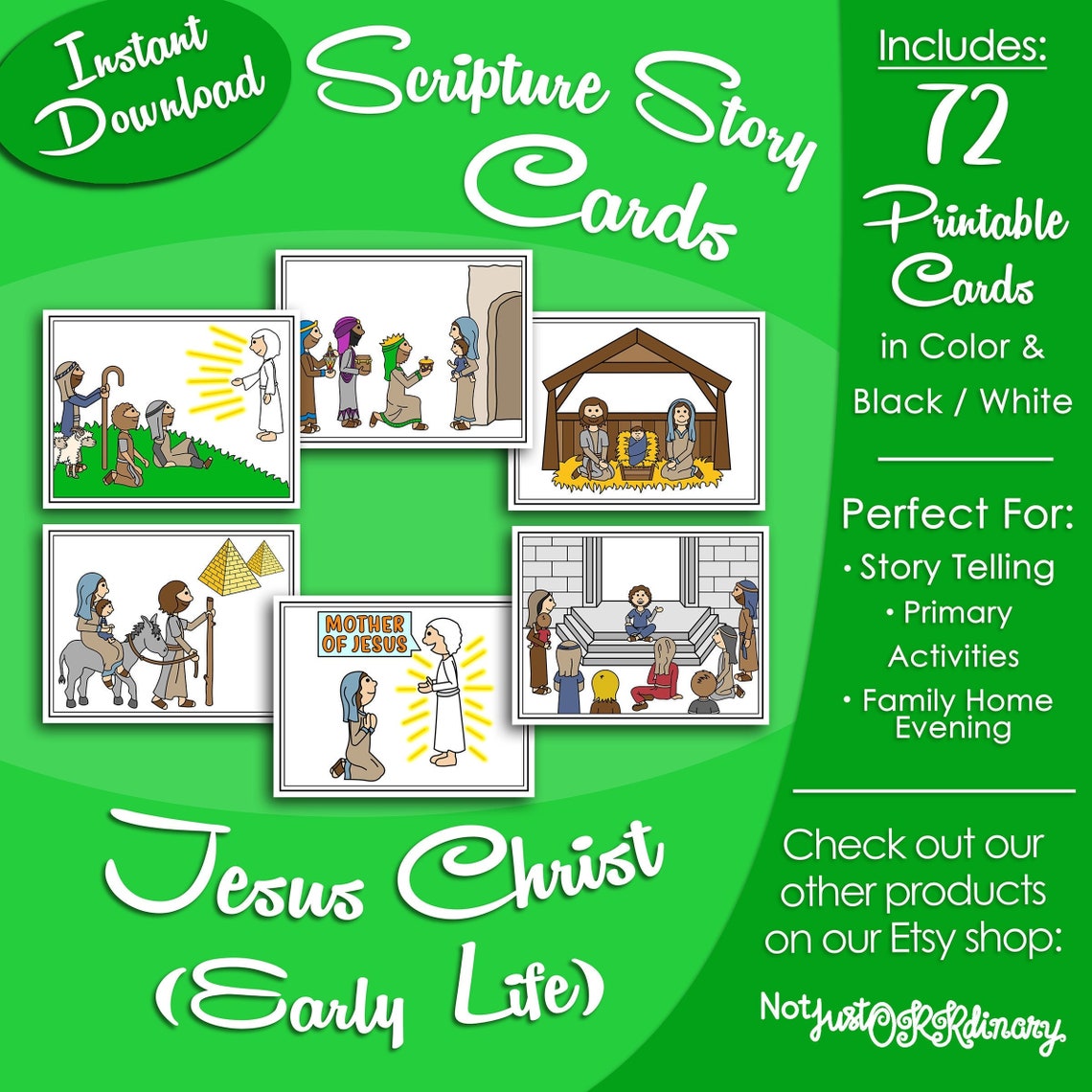 Jesus Christ early Life Story Cards Latter-day Saint LDS - Etsy