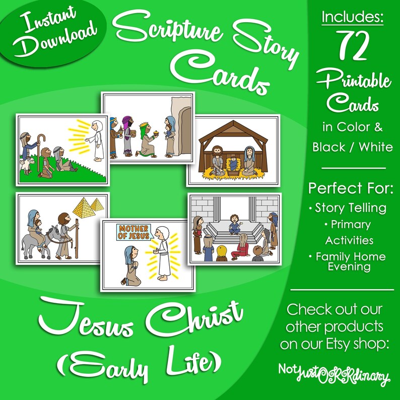 Jesus Christ early Life Story Cards Latter-day Saint LDS - Etsy