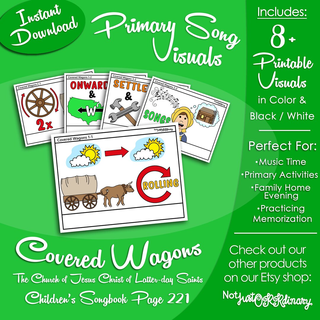 Covered Wagons Song Visuals, Latter-day Saint LDS Primary Singing Time ...