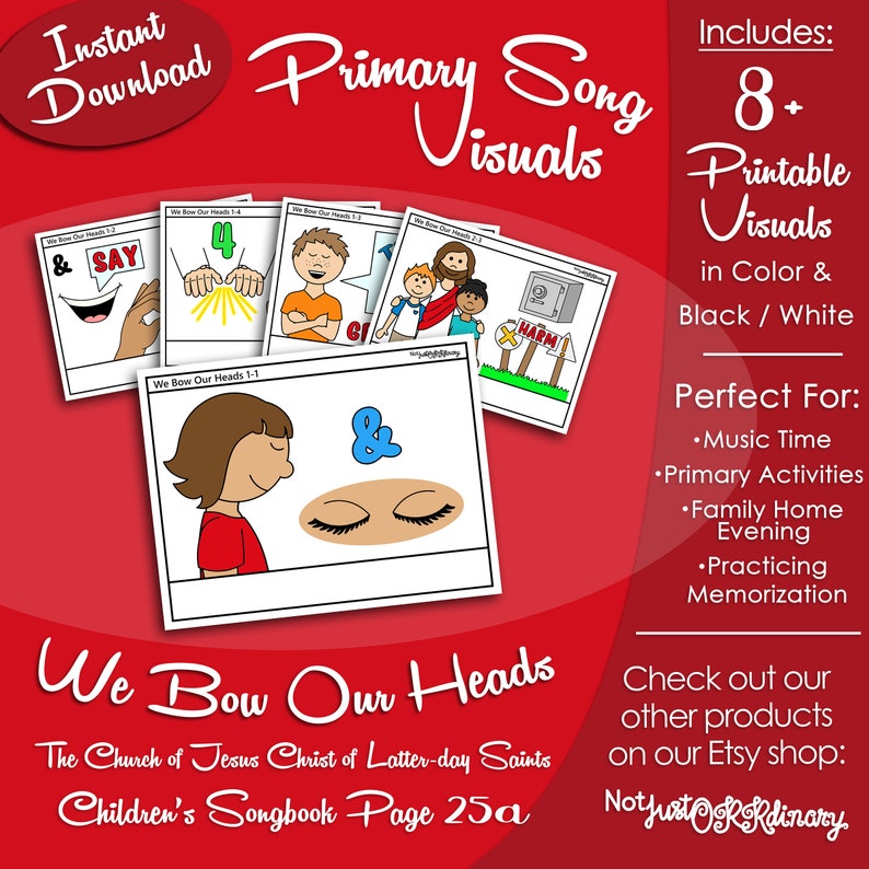 We Bow Our Heads Song Visuals, Latter-day Saint LDS Primary Singing ...