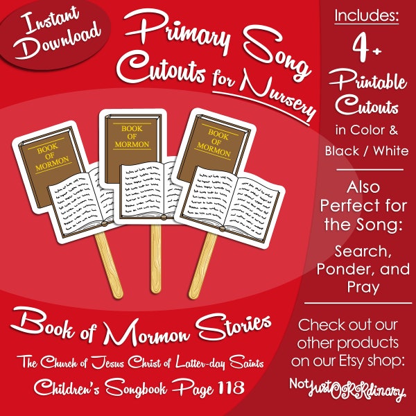 Book of Mormon Stories Song Cutouts for Nursery, Latter Day Saint - Etsy