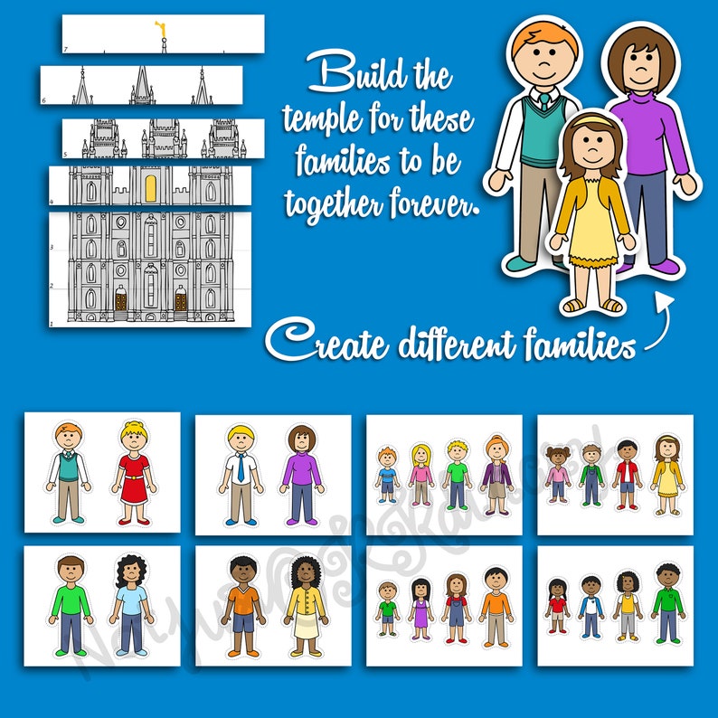 Temple and Family, Latter-day Saint LDS Primary Singing Time Activity ...