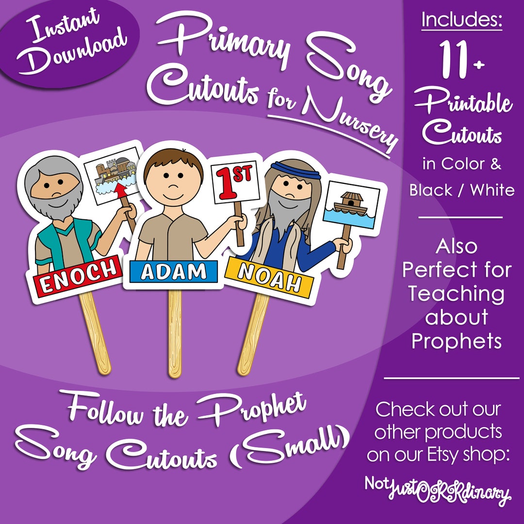 Follow the Prophet Song Cutouts (small) for NURSERY, Latter-day Saint ...