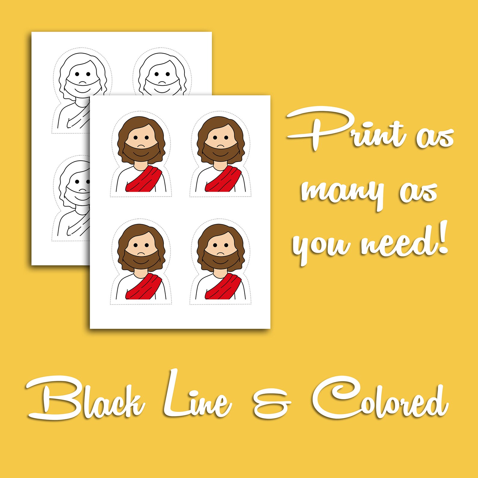 Jesus Christ Cutouts, LDS Nursery Singing Time- for 'i'm Trying to Be ...