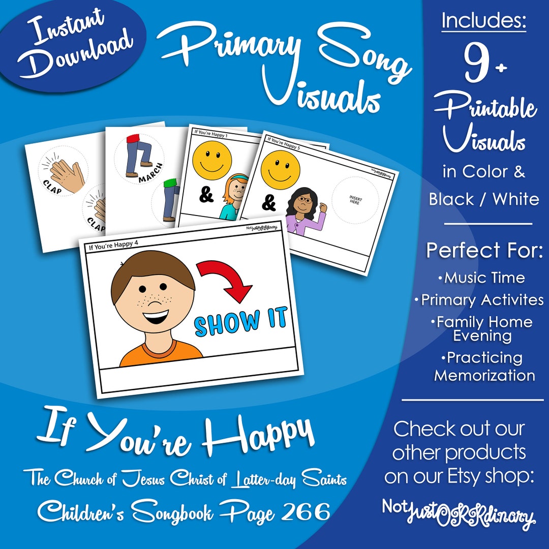 If You're Happy Song Visuals, Latter-day Saint LDS Primary Singing Time ...