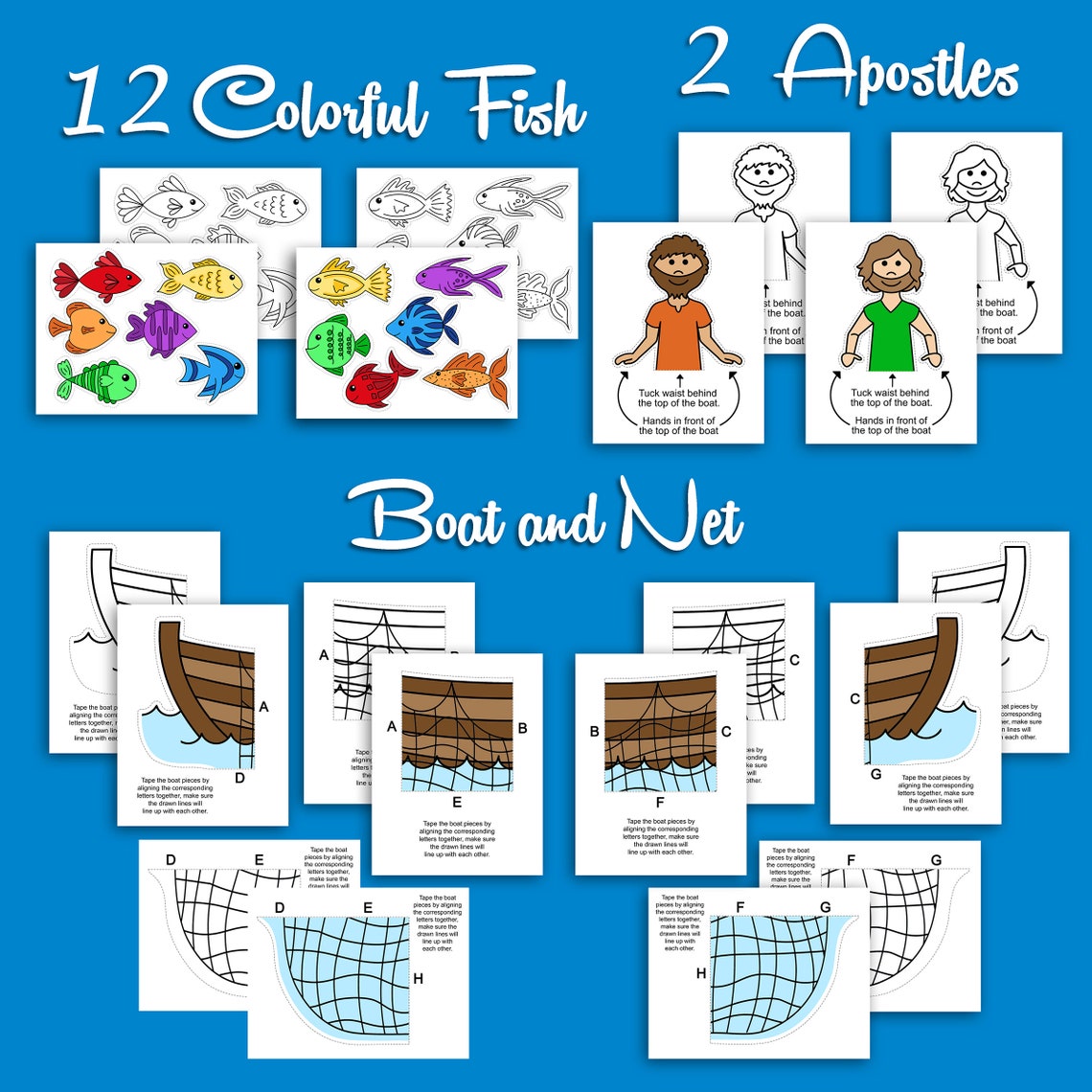 Fishers of Men Game, Bible LDS Primary Singing Time Activity (printable ...