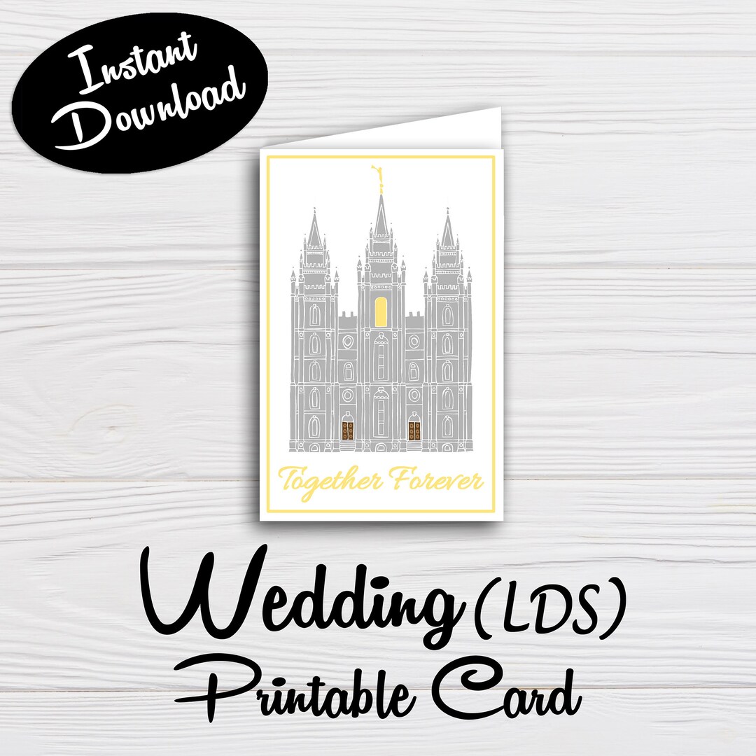 Wedding LDS Printable Greeting Card, Digital, Instant Download, Salt ...
