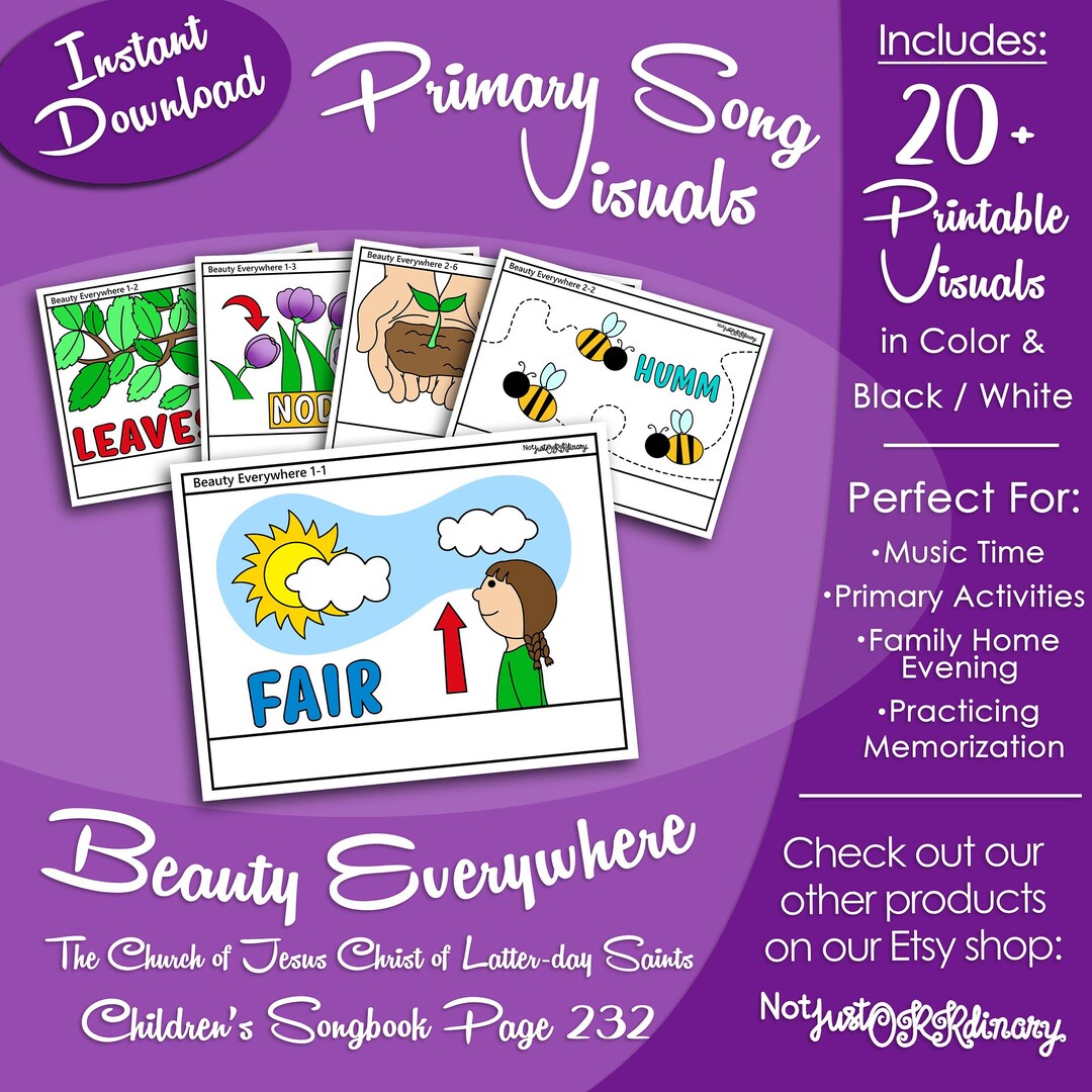 Beauty Everywhere Song Visuals, Latter-day Saint LDS Primary Singing ...