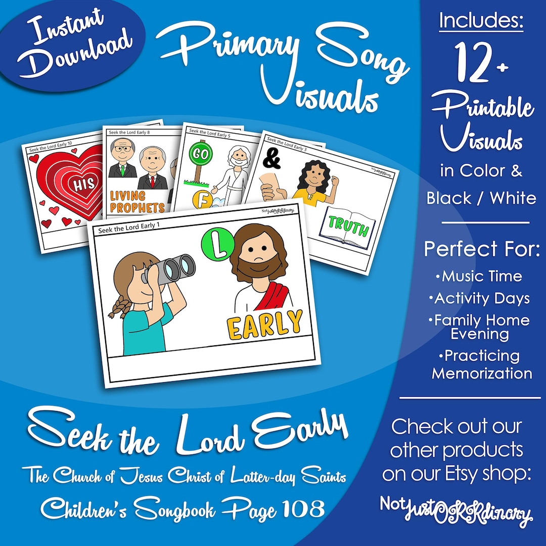 Seek the Lord Early Song Visuals, LDS Primary Singing Time Pictures ...