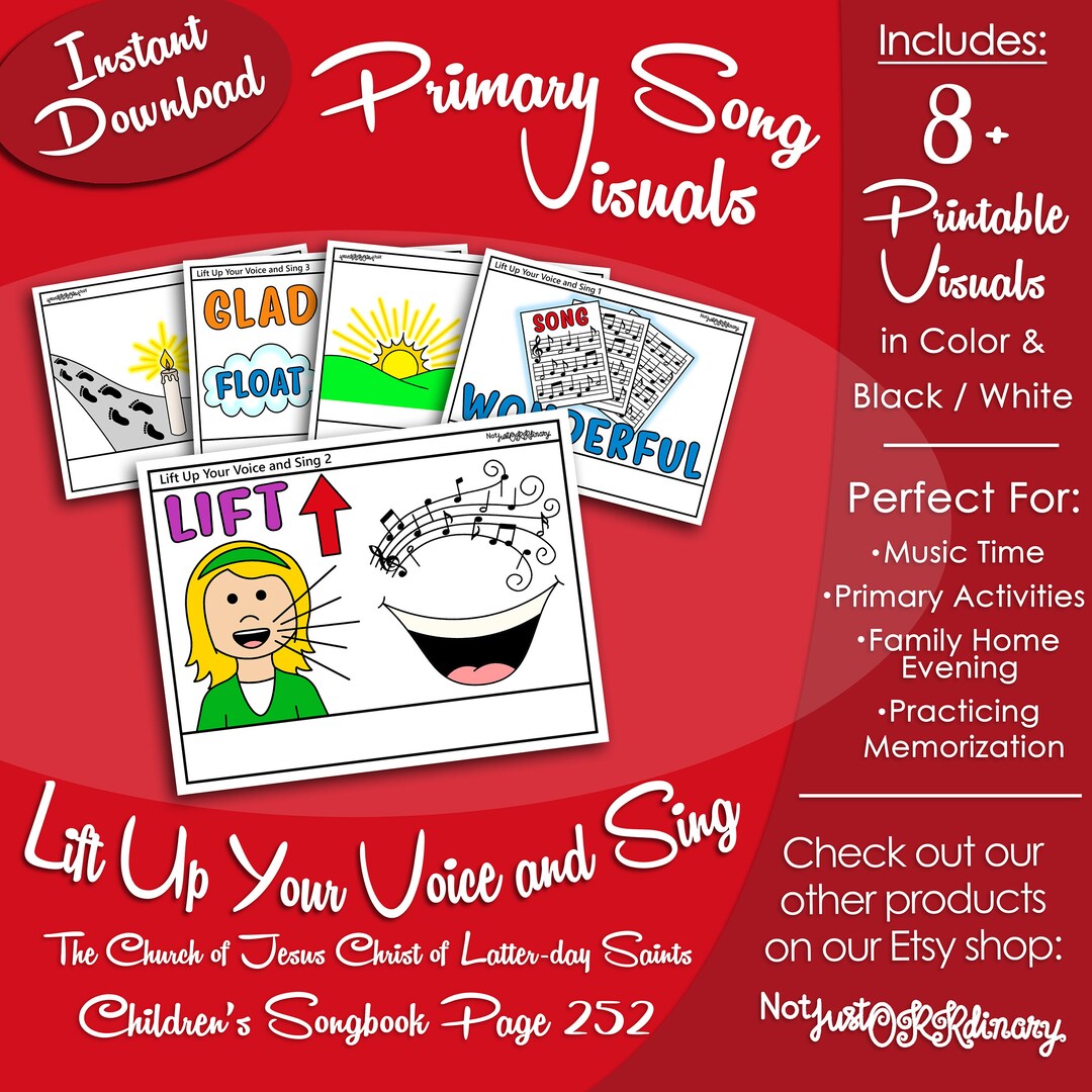 Lift up Your Voice and Sing Song Visuals, Latter-day Saint LDS Primary ...