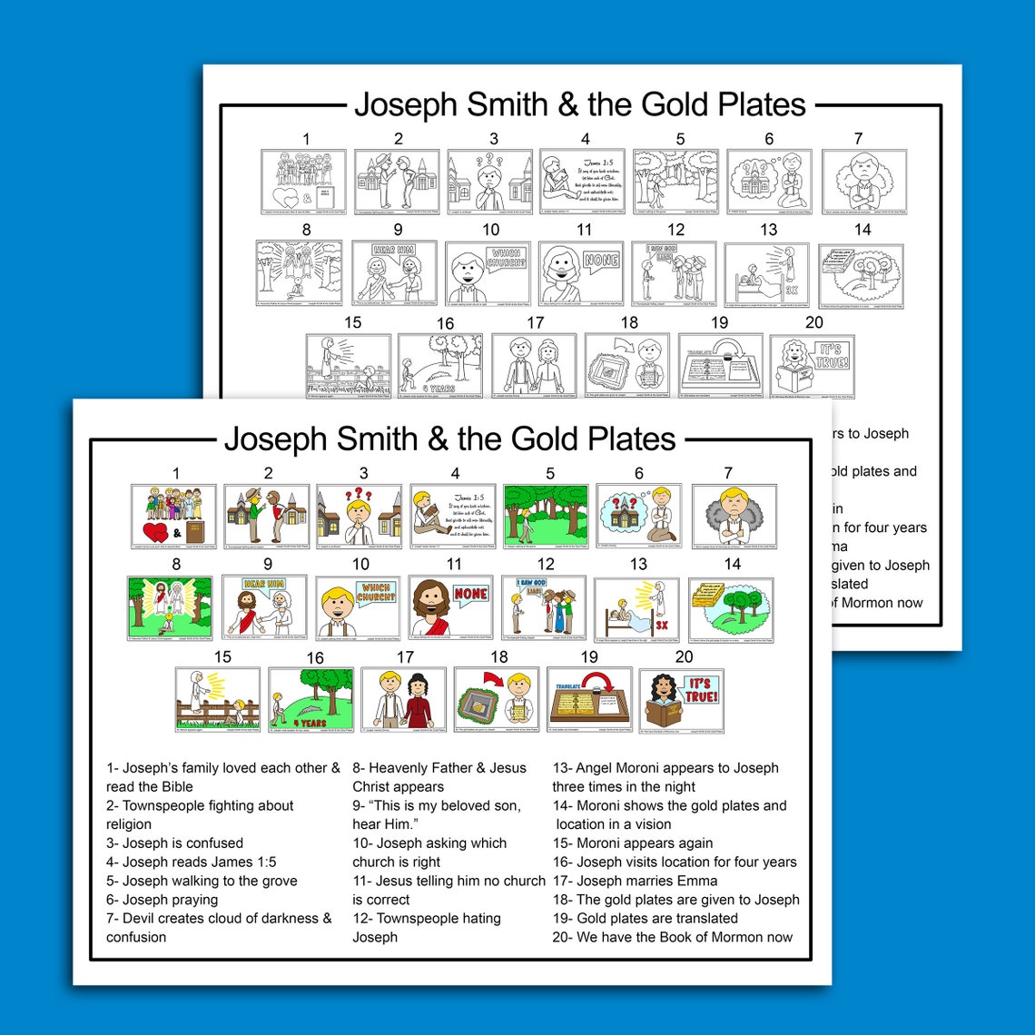 Joseph Smith and the Gold Plates Story Cards Latter-day Saint - Etsy