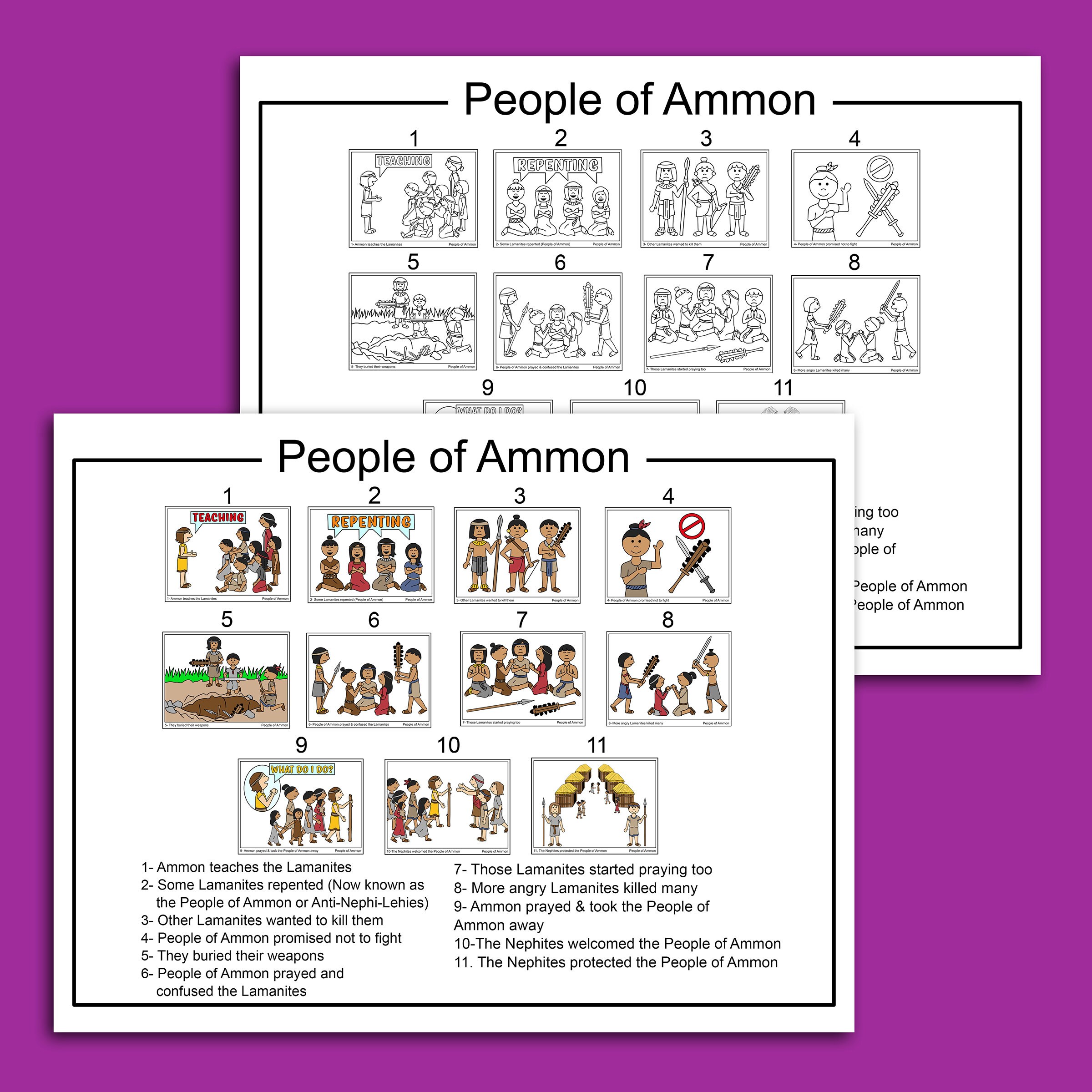 People of Ammon Story Cards, Anti-nephi-lehies, Latter-day Saint LDS ...