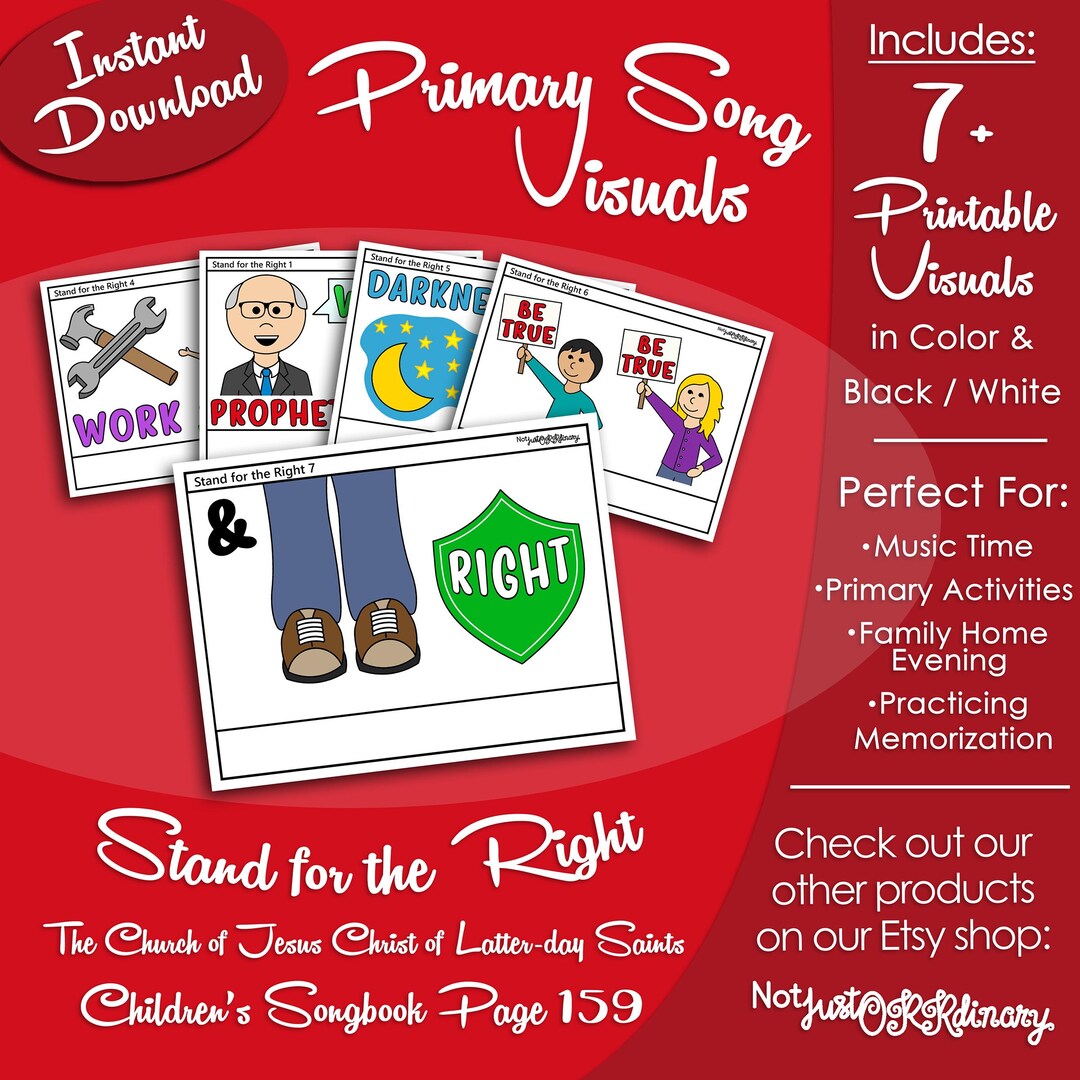 Stand for the Right Song Visuals, LDS Primary Singing Time Pictures ...
