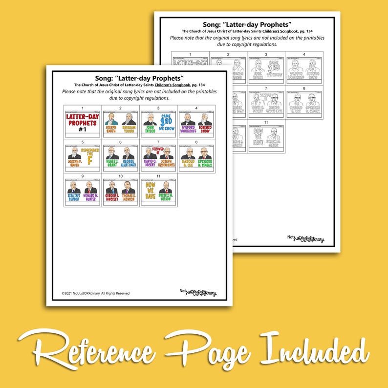 Latter-day Prophets Song Visuals, LDS Primary Singing Time Pictures ...