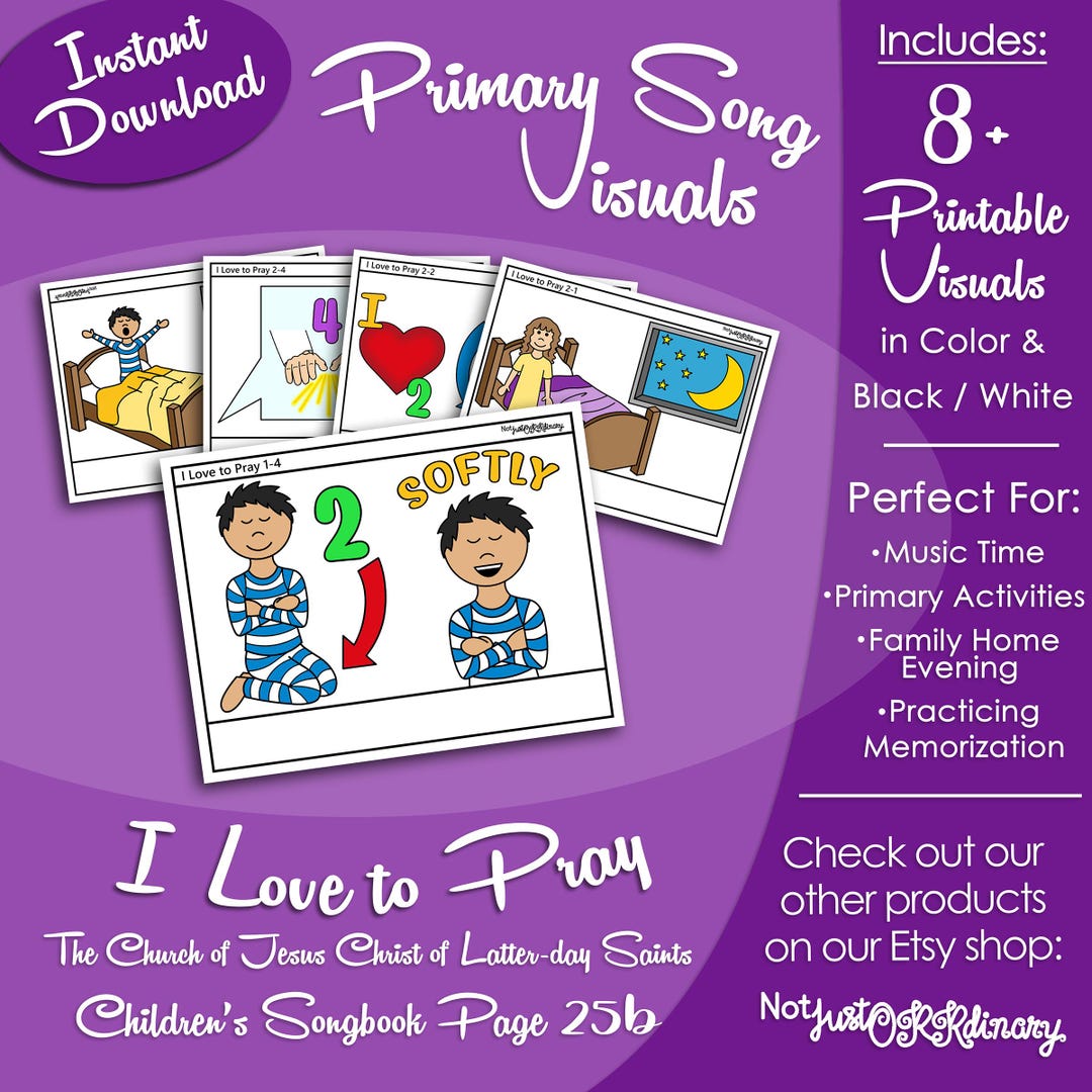 I Love to Pray Song Visuals, LDS Primary Singing Time Pictures ...