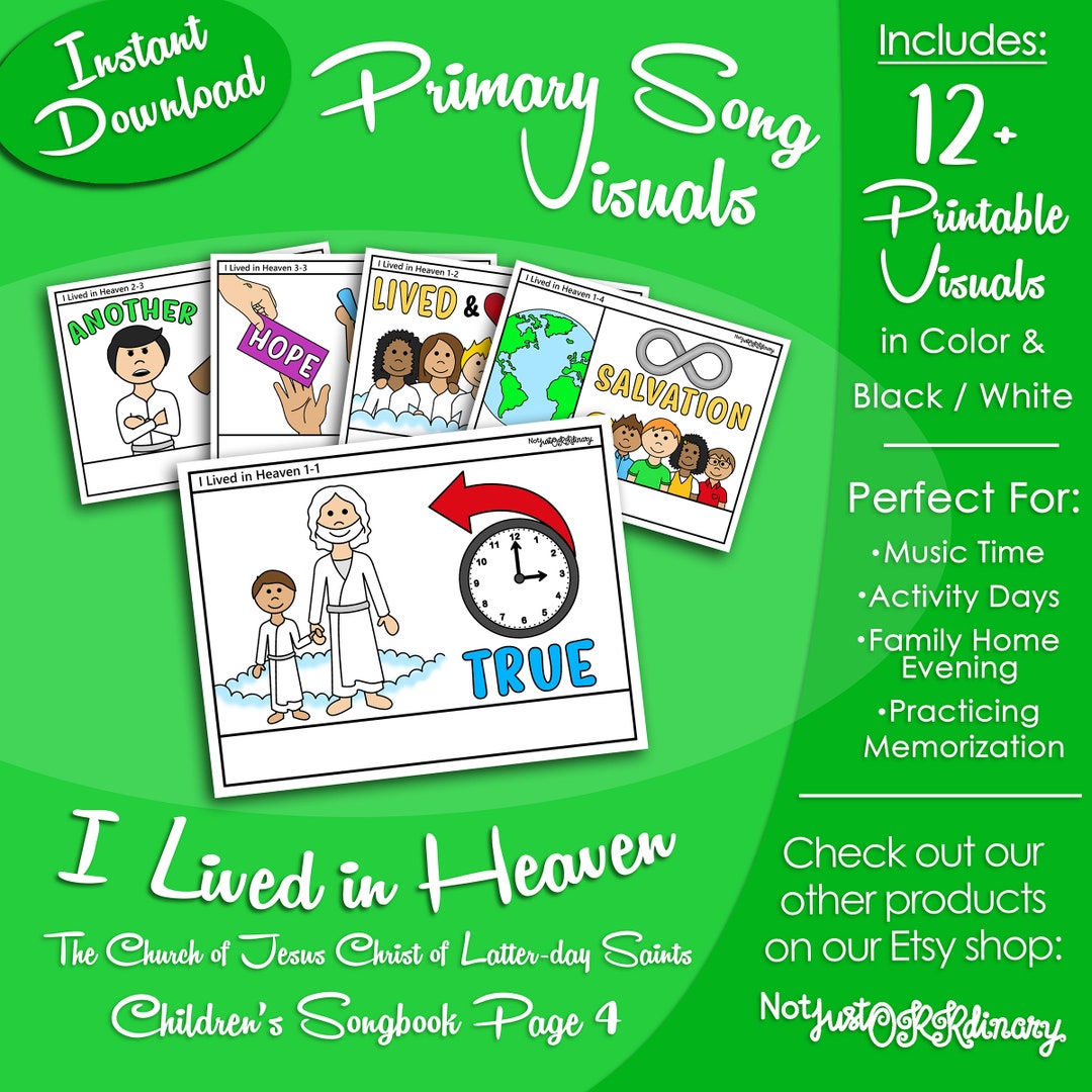 I Lived in Heaven Song Visuals, Latter-day Saint LDS Primary Singing ...