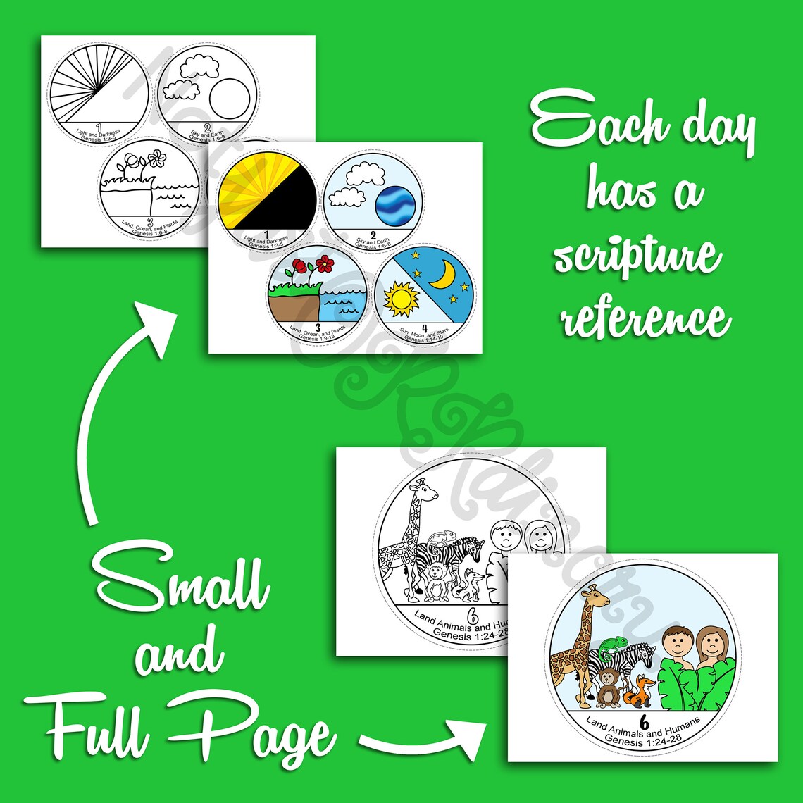 Days of the Creation Cards, Latter-day Saint LDS Primary Story Time ...
