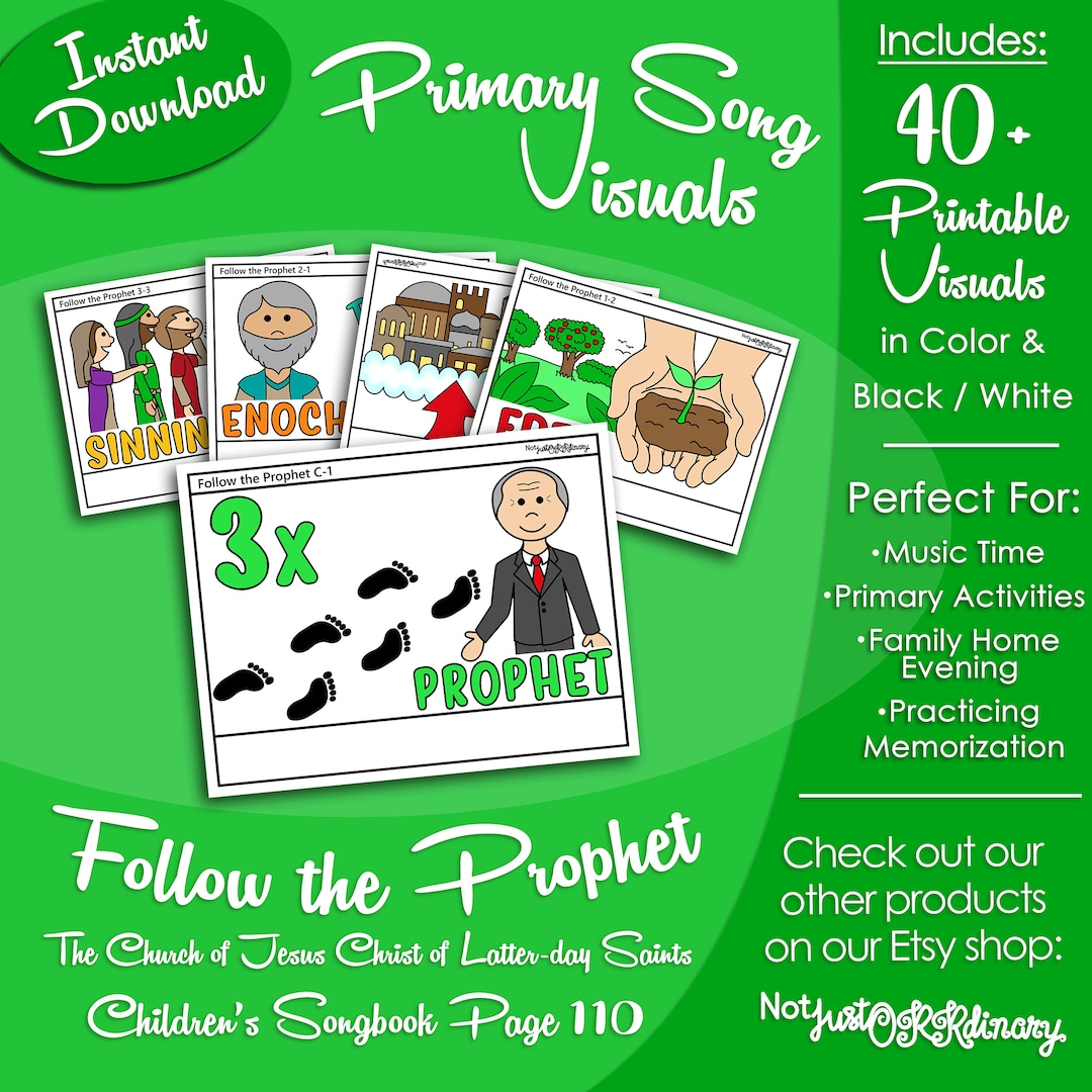 Follow the Prophet Song Visuals, Latter-day Saint LDS Primary Singing ...