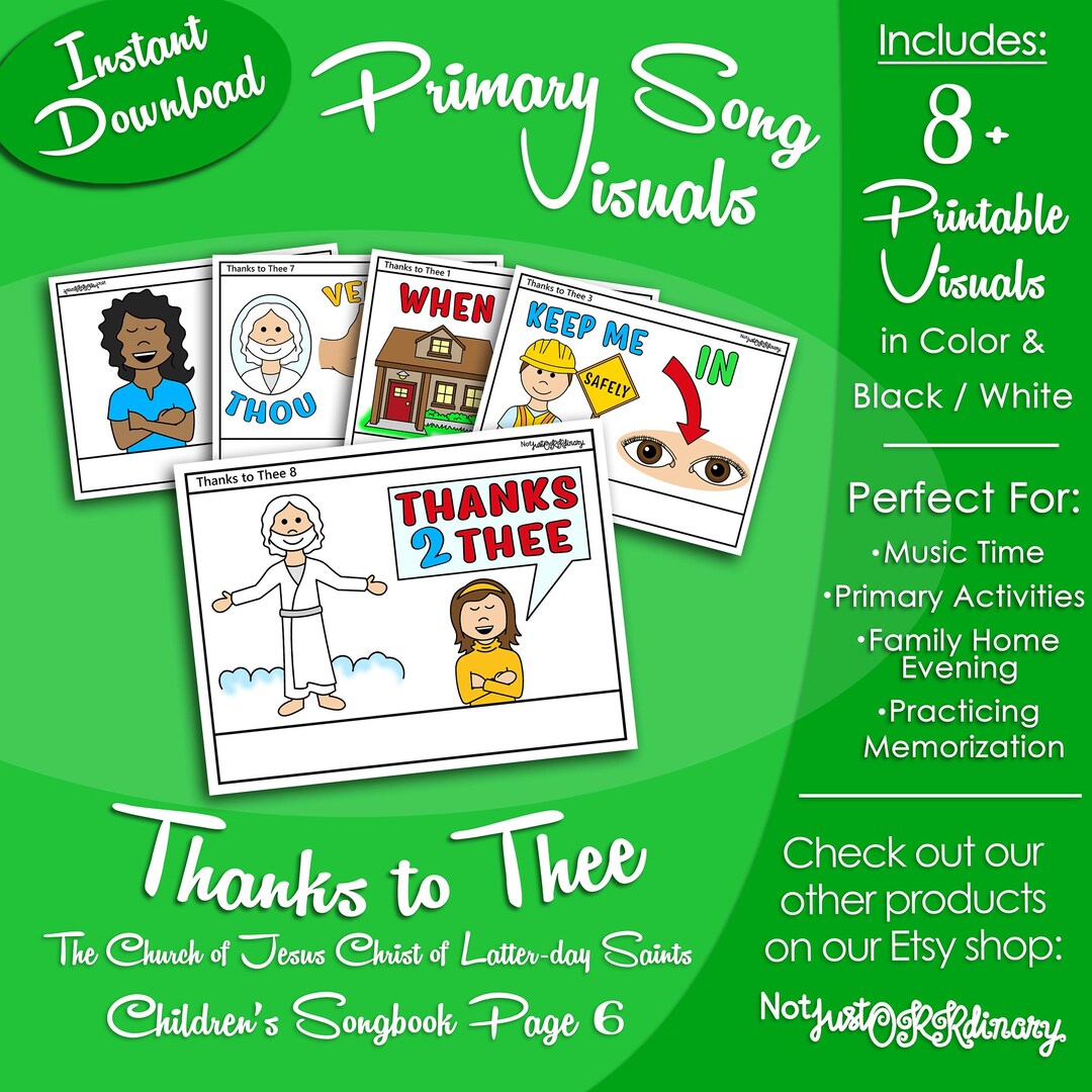 Thanks to Thee Song Visuals, LDS Primary Singing Time Pictures ...
