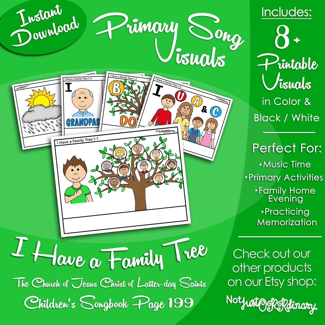 I Have a Family Tree Song Visuals, LDS Primary Singing Time Pictures ...