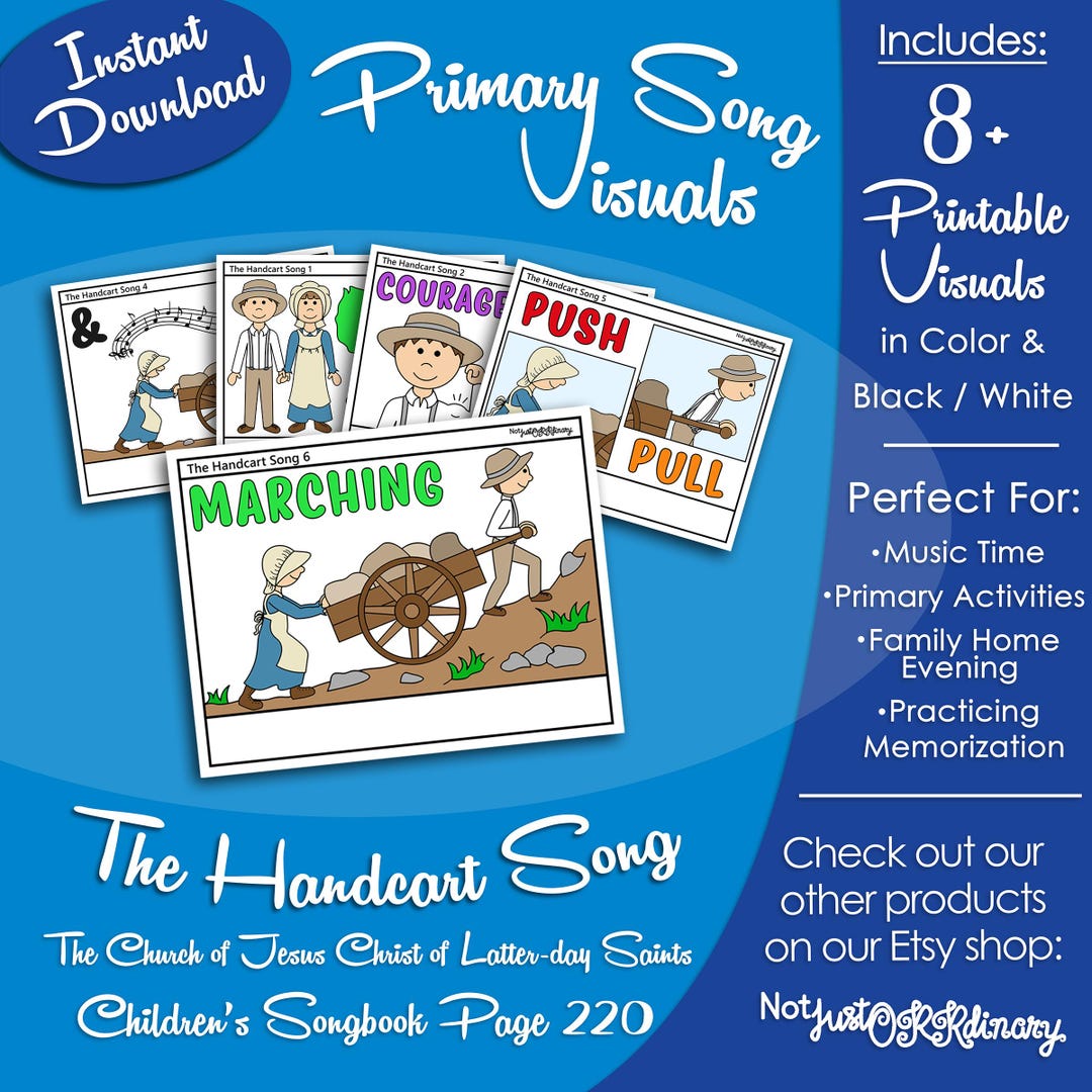 The Handcart Song Visuals, LDS Primary Singing Time Pictures (printable ...