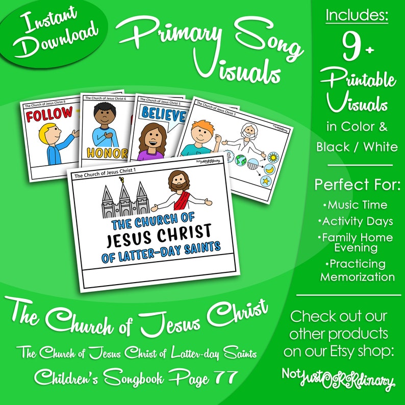 The Church of Jesus Christ Song Visuals, Latter-day Saint LDS Primary ...