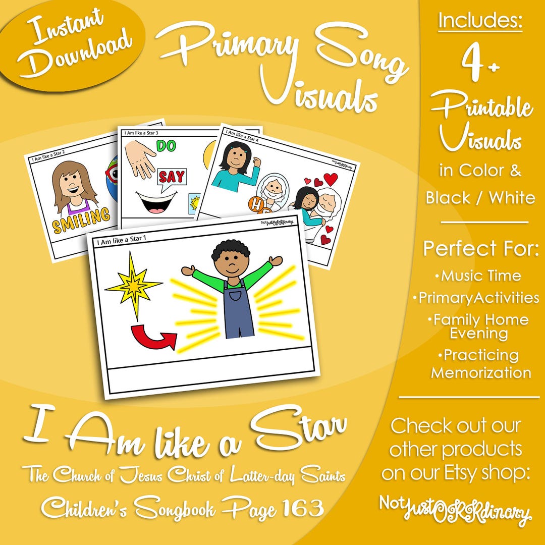 I Am Like a Star Song Visuals, Latter-day Saint LDS Primary Singing ...