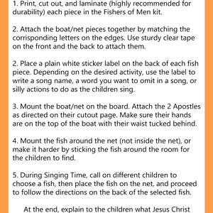 Fishers of Men, Latter-day Saint LDS Primary Singing Time Activity ...