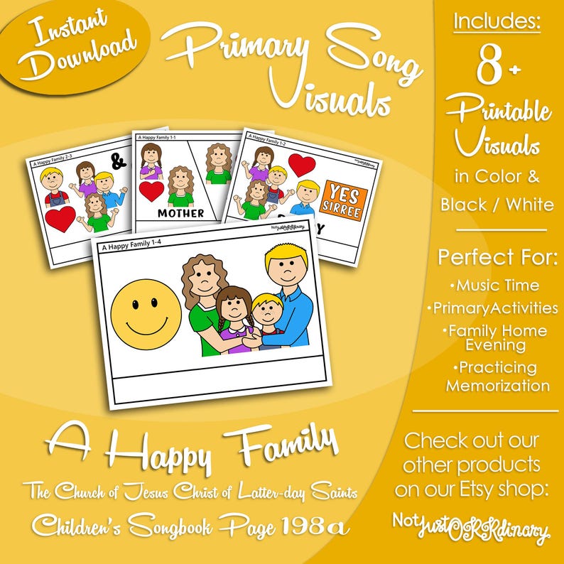 A Happy Family Song Visuals, LDS Primary Singing Time Pictures ...