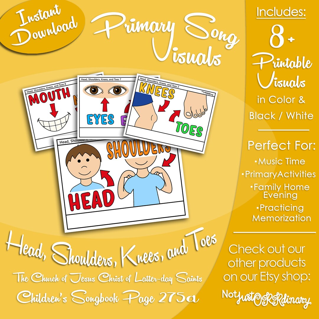 Head, Shoulders, Knees, and Toes Song Visuals, Latter-day Saint LDS ...