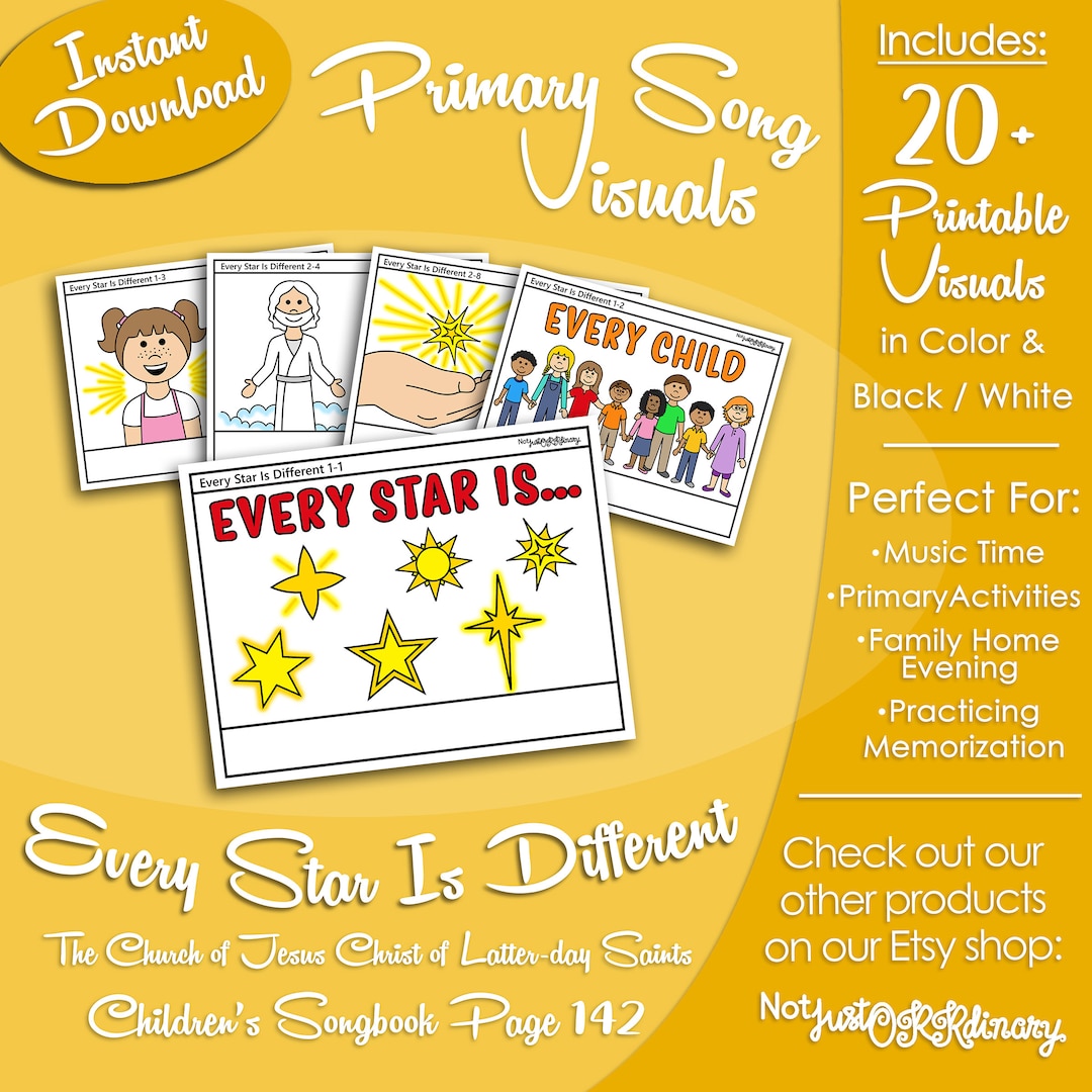 Every Star is Different Song Visuals, Latter-day Saint LDS Primary ...