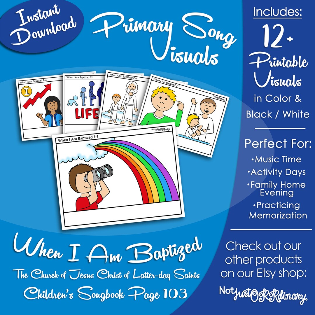 When I Am Baptized Song Visuals, Latter-day Saint LDS Primary Singing ...