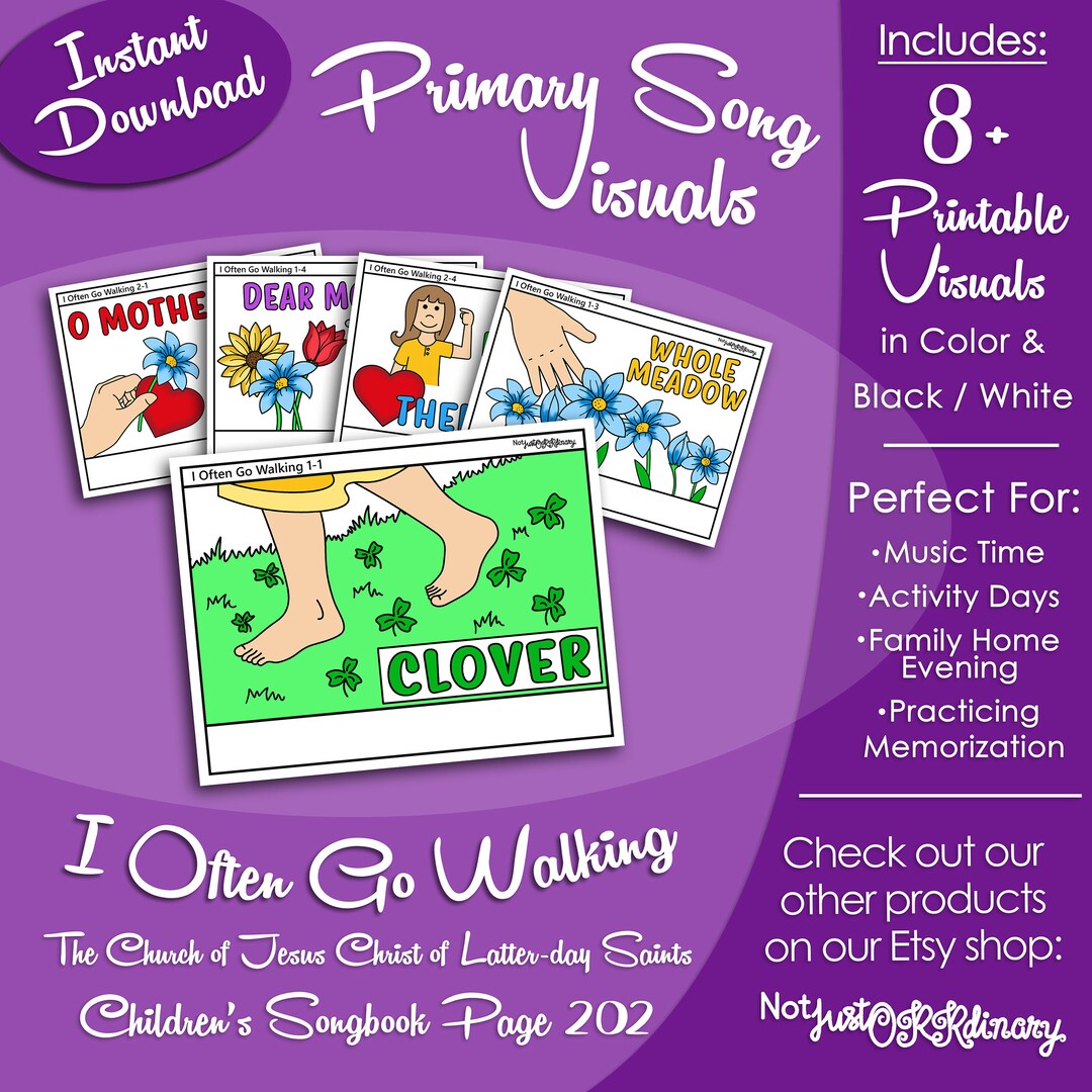 I Often Go Walking Song Visuals, LDS Primary Singing Time Pictures ...