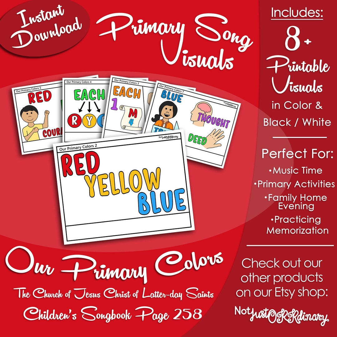 Our Primary Colors Song Visuals, Latter-day Saint LDS Primary Singing ...