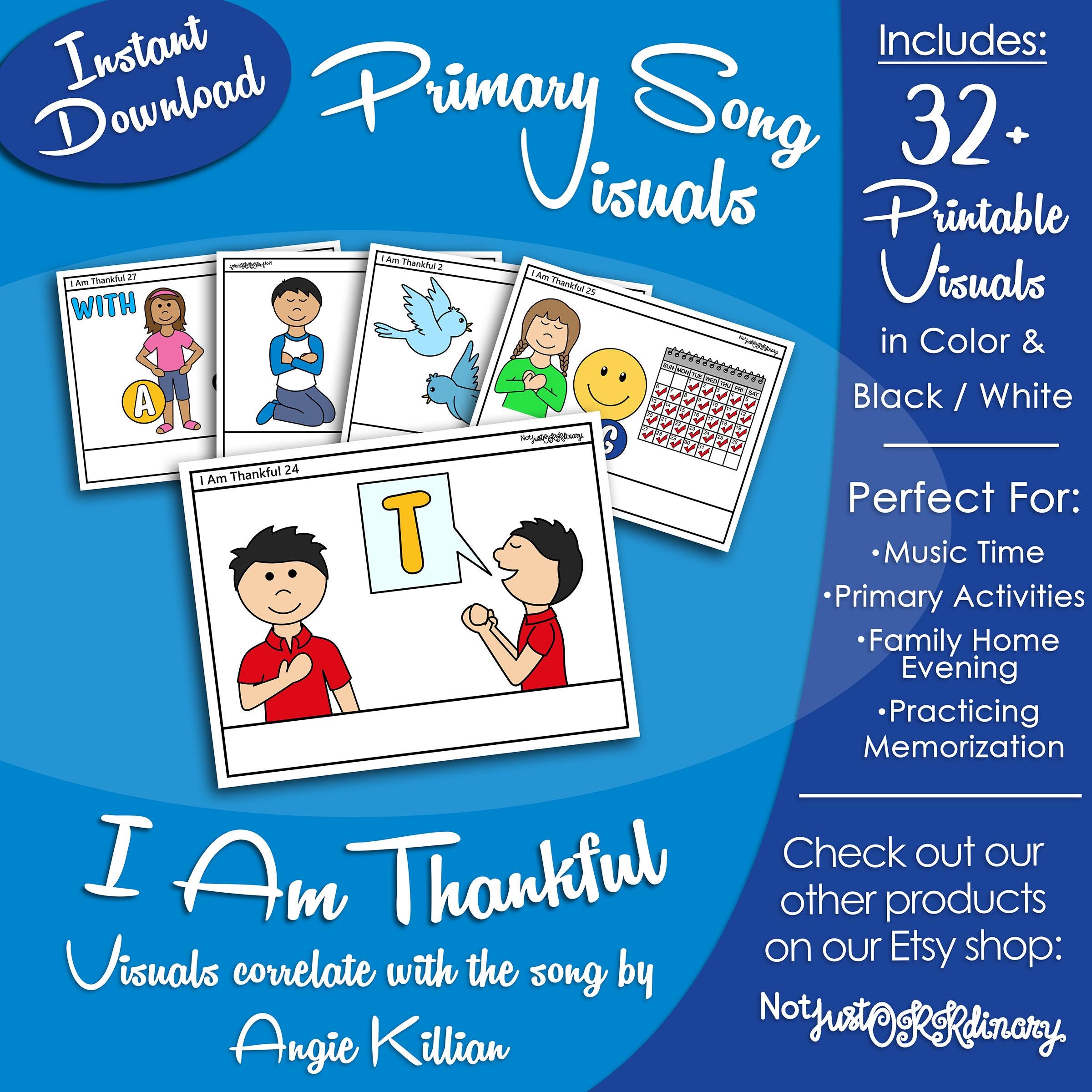 I Am Thankful Song Visuals, Angie Killian, LDS Primary Singing Time ...