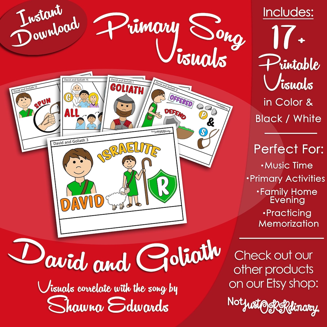 David and Goliath Song Visuals, LDS Primary Singing Time Pictures ...