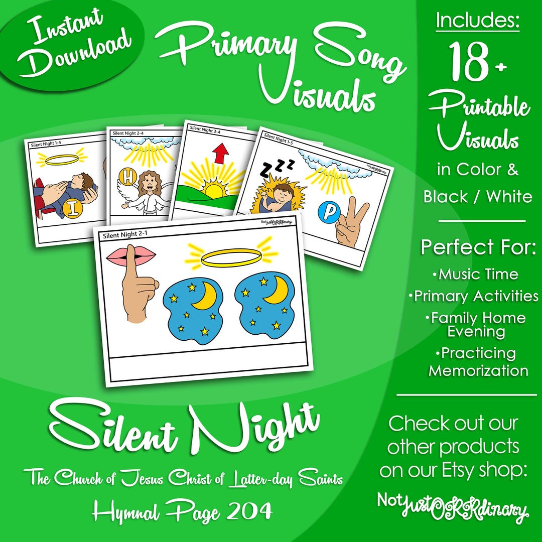 Silent Night Song Visuals, Latter-day Saint LDS Primary Singing Time ...