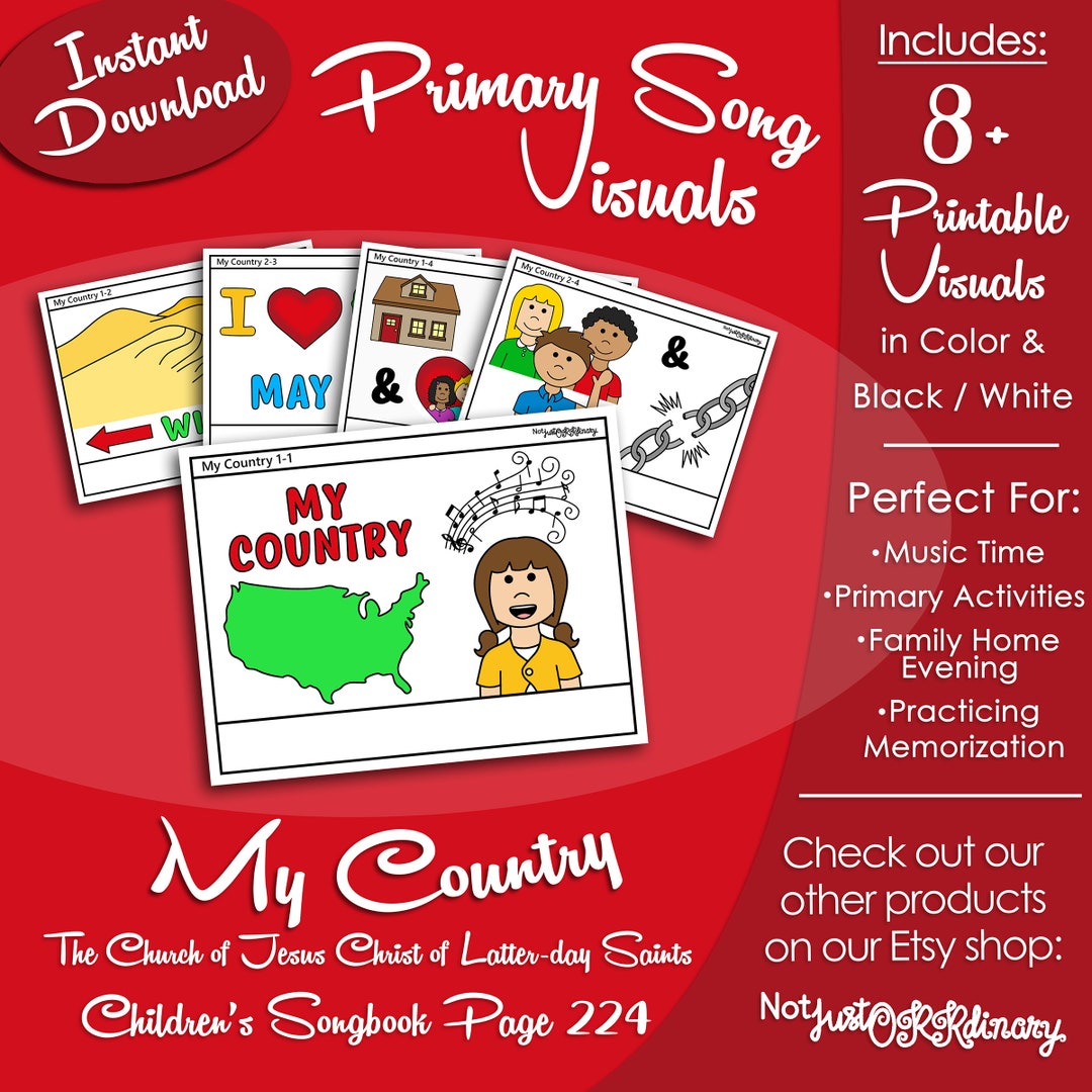My Country Song Visuals, Latter-day Saint LDS Primary Singing Time ...