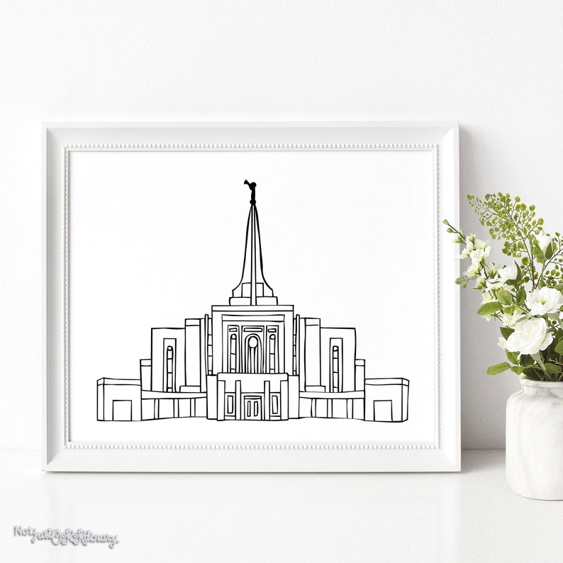 Gilbert Arizona Temple Line Art Print – LDS Wall Decor (printable ...