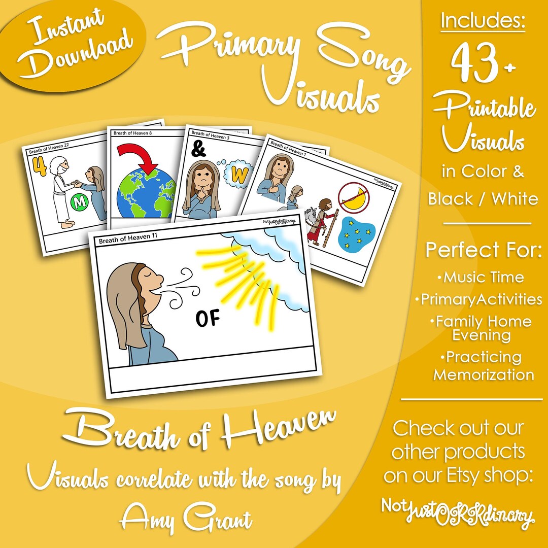 Breath of Heaven Song Visuals, Amy Grant, Latter-day Saint LDS Primary ...
