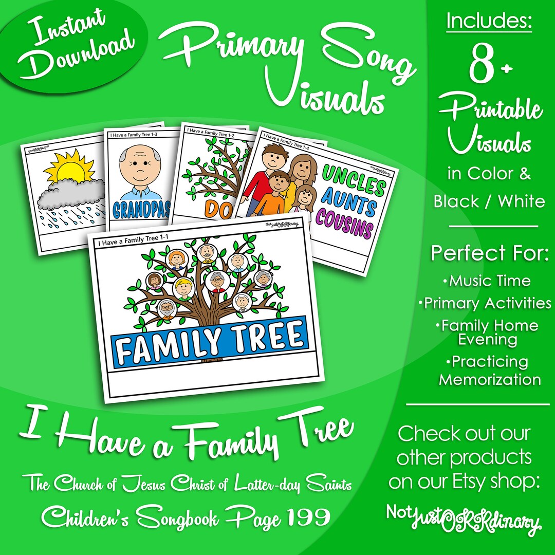 I Have a Family Tree Song Visuals, Latter-day Saint LDS Primary Singing ...